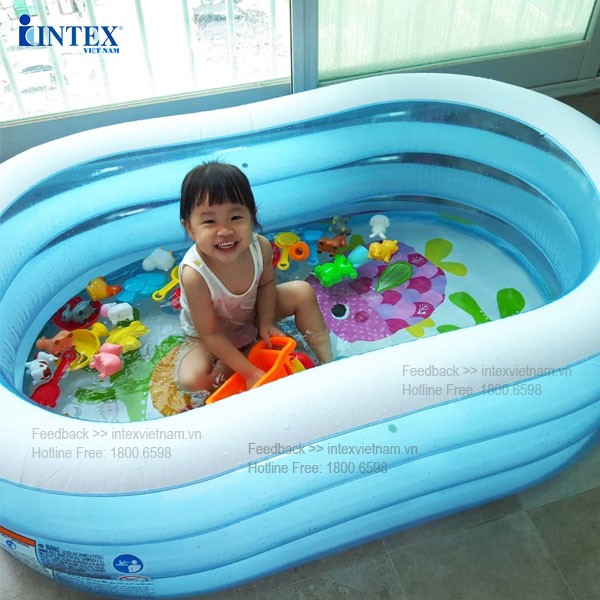 Bể bơi phao mini 3 tầng cho bé hình oval INTEX 57482 - Intex Việt Nam